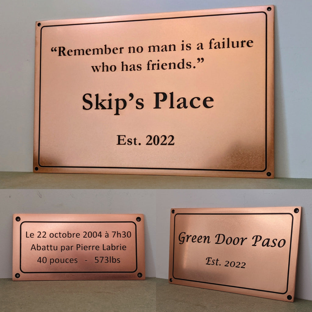 Custom Engraved Copper Plaques - Solid Copper Signs with Personalised ...