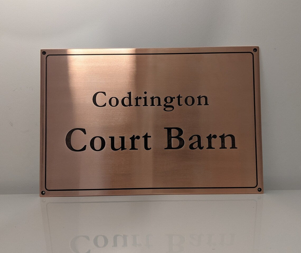 Engraved Copper Plaques with Personalised Text - Name Plaques - Custom ...