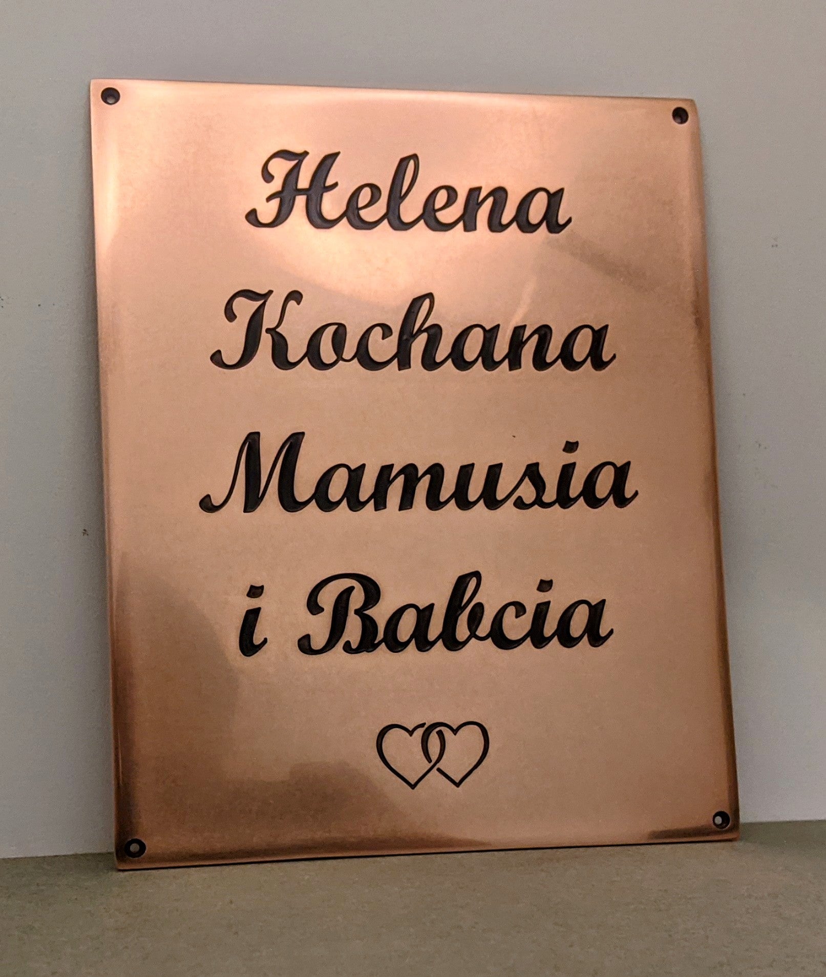 Engraved Copper Plaques with Personalised Text - Name Plaques - Custom ...