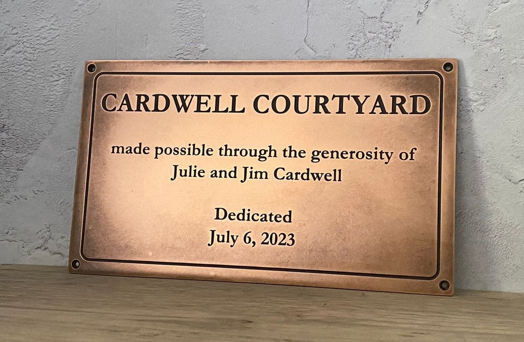 Antiqued Bronze Plaques - Rustic Engraved Bronze Signage, Name Plates ...